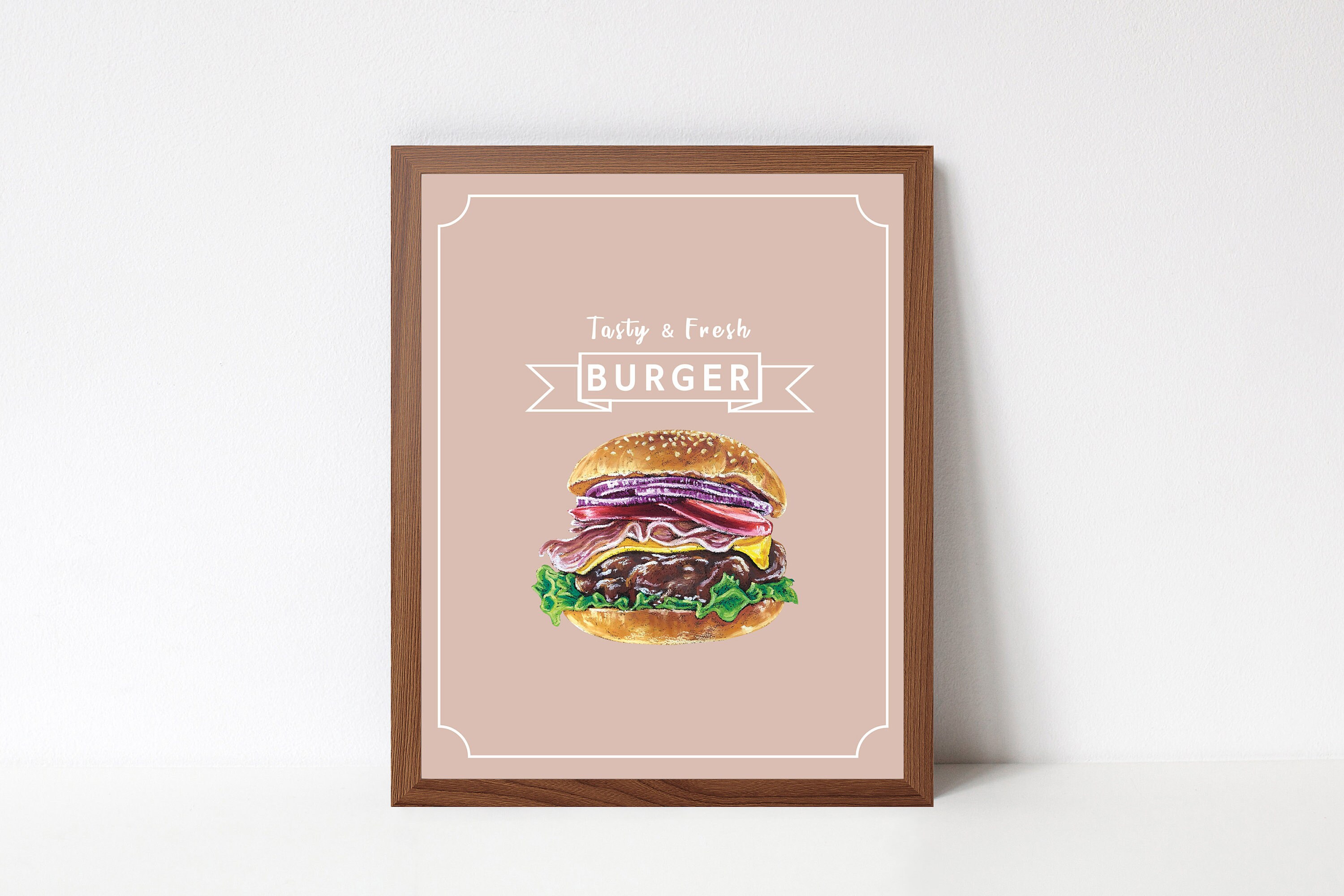 Printable, Burger, Hamburger Kitchen Wall Art, Kitchen Deco, Home Deco ...