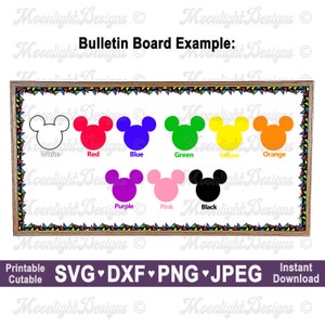 Mickey Shaped Colors - SVG, DXF, PNG, Jpeg- Instant Zip File Download ...