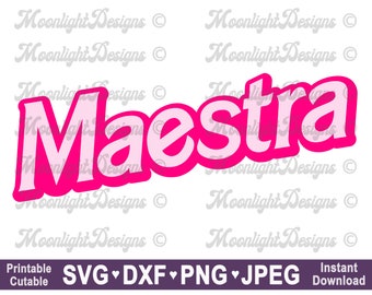 Girly Pink teacher SVG, PNG, JPG Instant Zip File Download Back to ...
