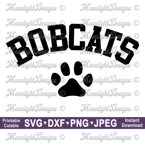 Bobcats Paw School Mascot: Svg Pdf Png Dxf Files Included - Etsy