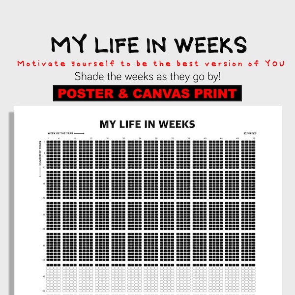 Life in Weeks Poster - Etsy
