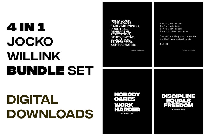 Jocko Willink Quote Poster Set: Motivational Prints (digital Download ...