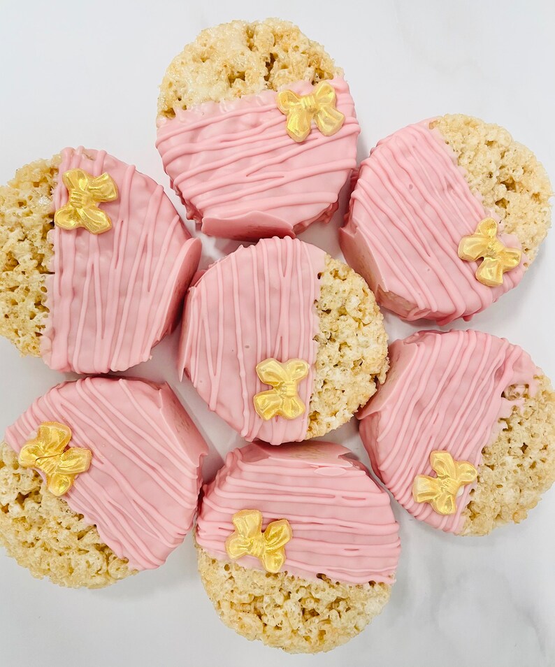 Pink Baby Girl Rice Krispies Treat Baby Shower Kids Party, Birthday ...