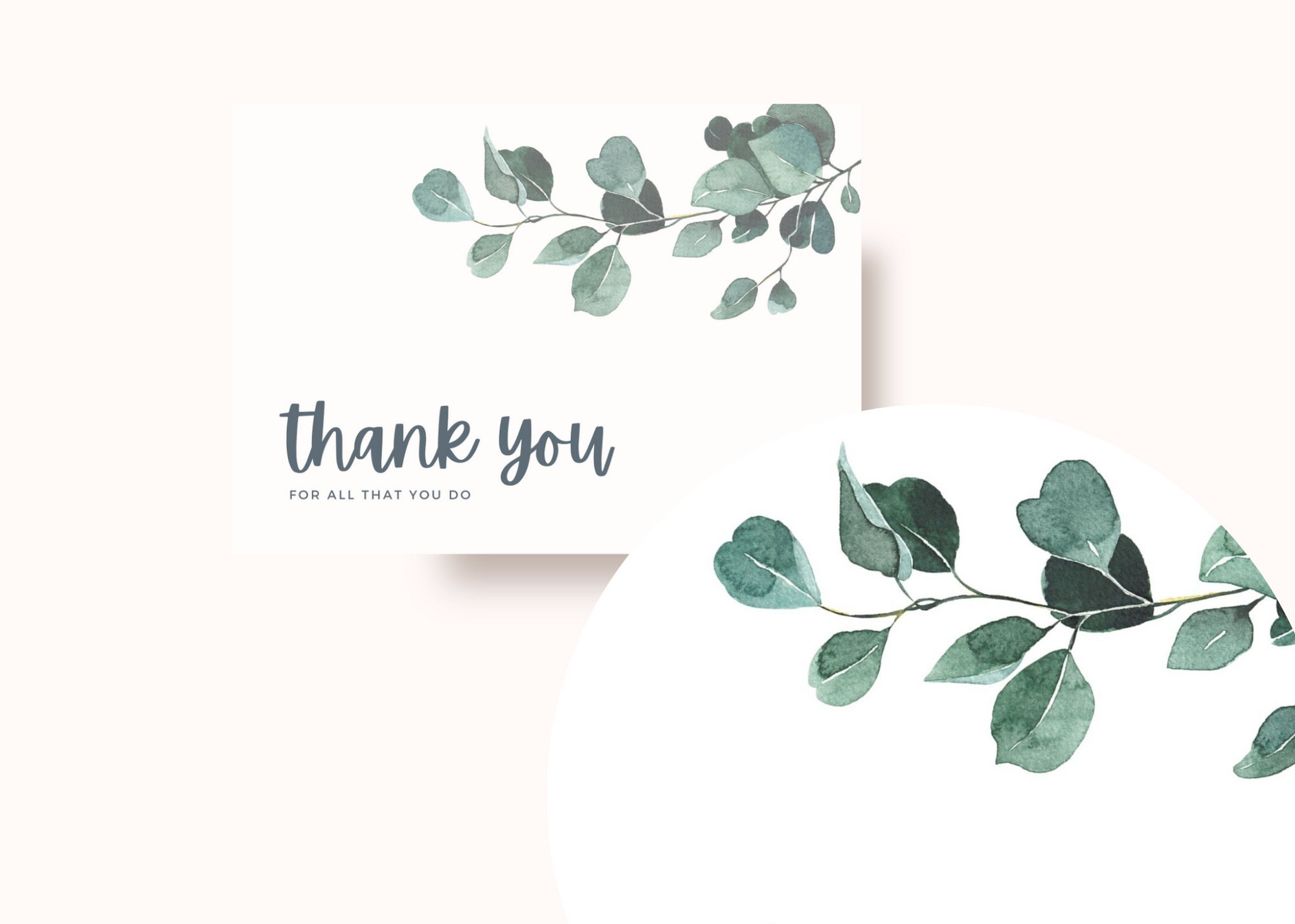 Printable PDF Digital Files of THANK YOU Card. 3 Greeting Card Print ...