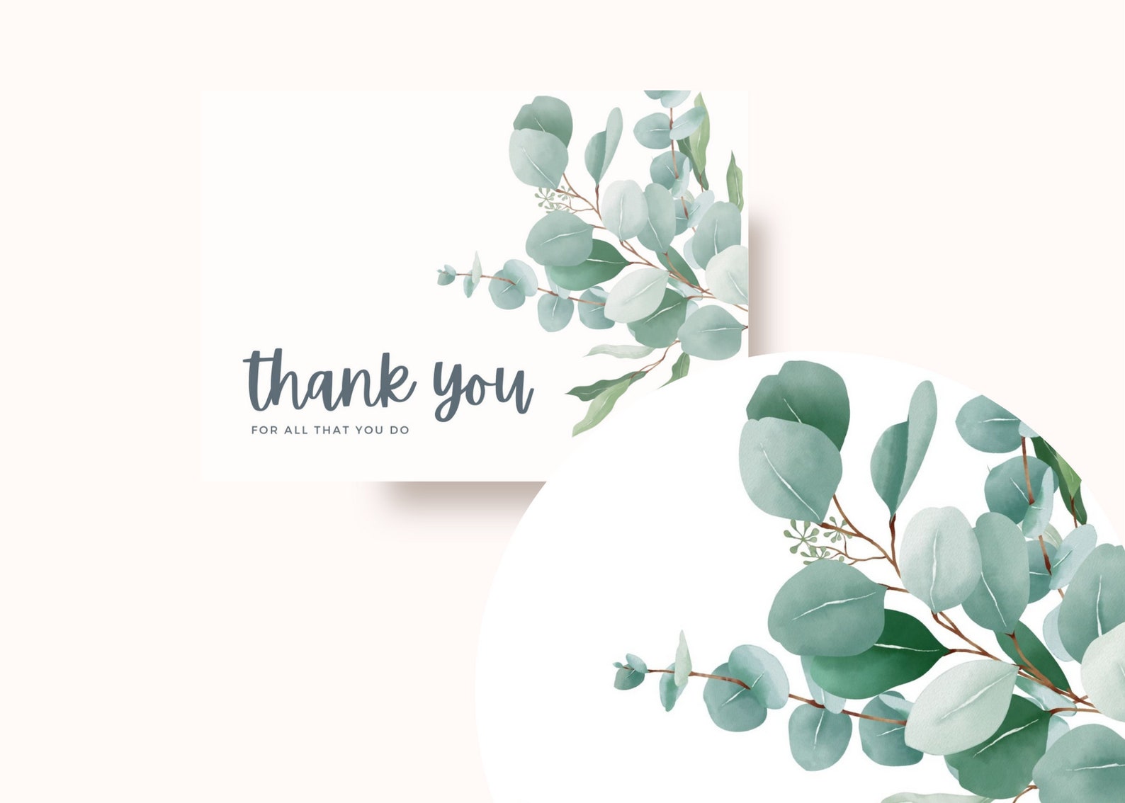 Printable PDF Digital Files of THANK YOU Card. 3 Greeting Card Print ...