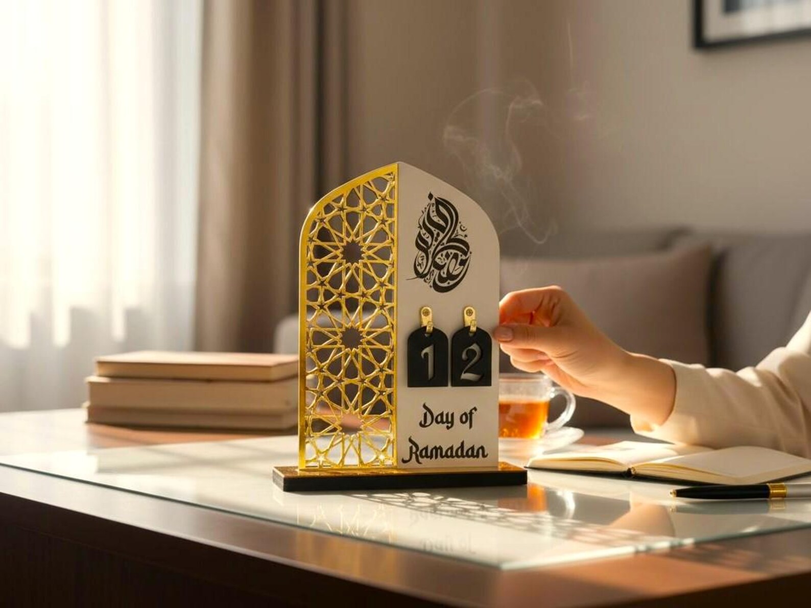 Ramadan Calendar: Wooden and Acrylic Ramadan Decoration, Islamic Table ...
