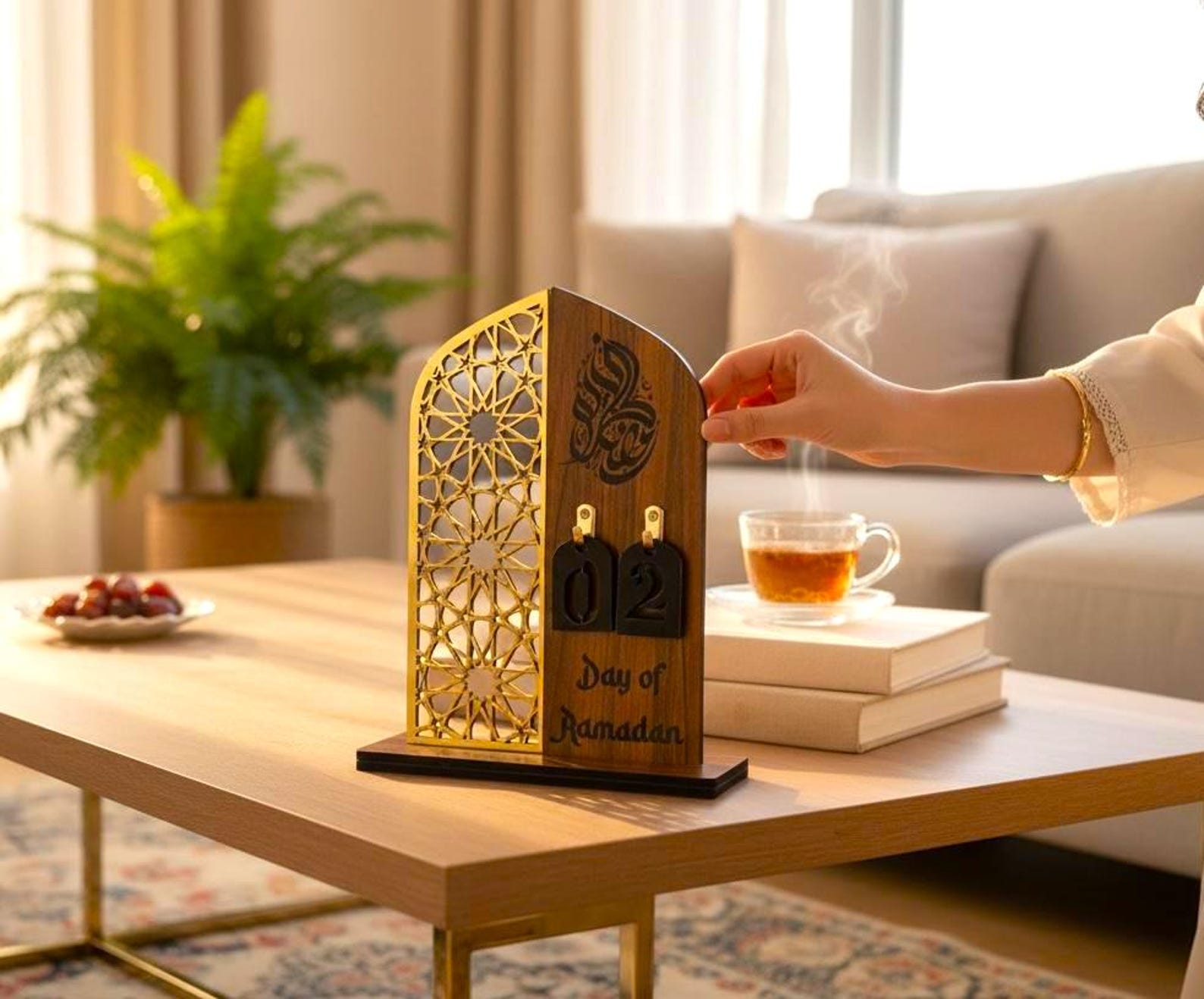 Ramadan Calendar: Wooden and Acrylic Ramadan Decoration, Islamic Table ...