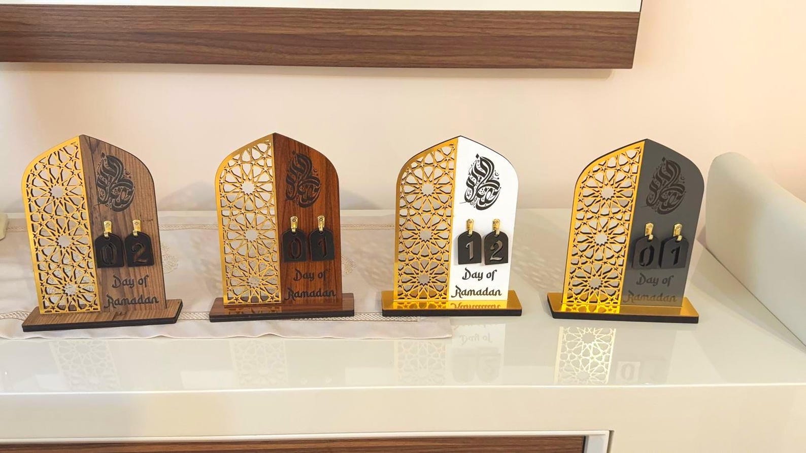 Ramadan Calendar: Wooden and Acrylic Ramadan Decoration, Islamic Table ...