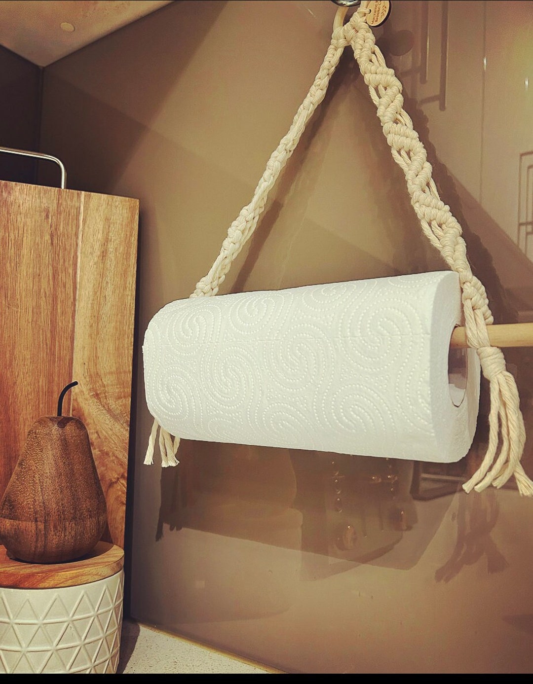 Macrame Paper Towel Holder - Etsy