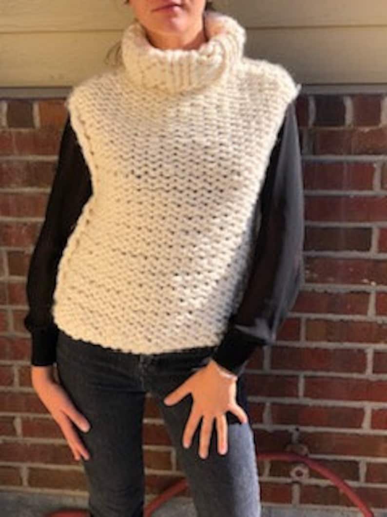 Chunky Knit Sweater Vest for Women and Men Extremely Bulky Yarn Super ...