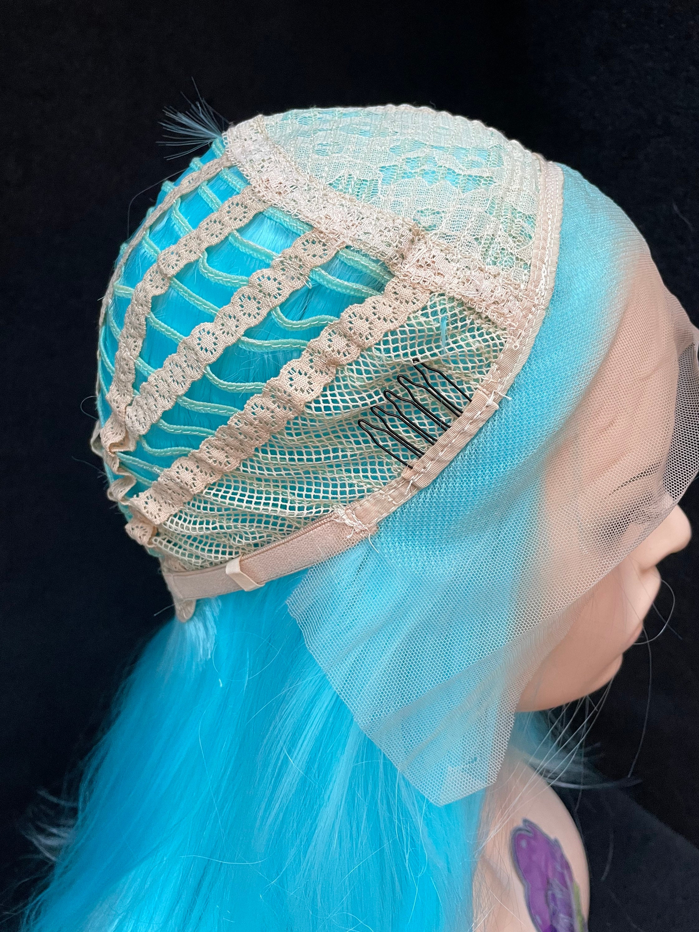 Light Blue Straight Lace Front Wig - Etsy