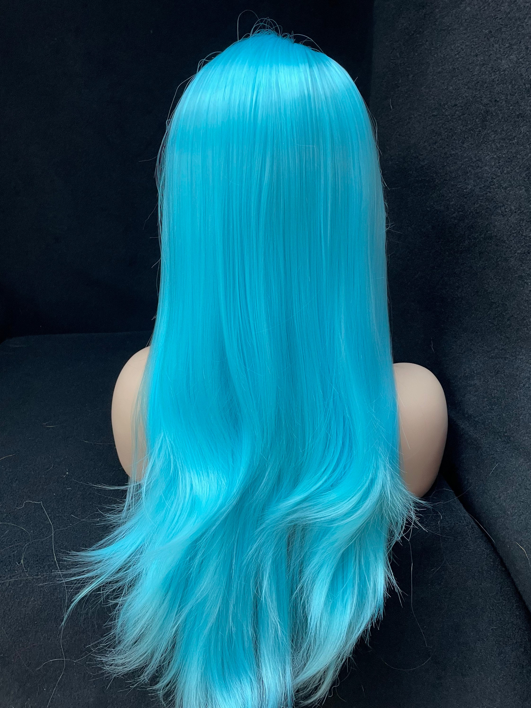 Light Blue Straight Lace Front Wig - Etsy