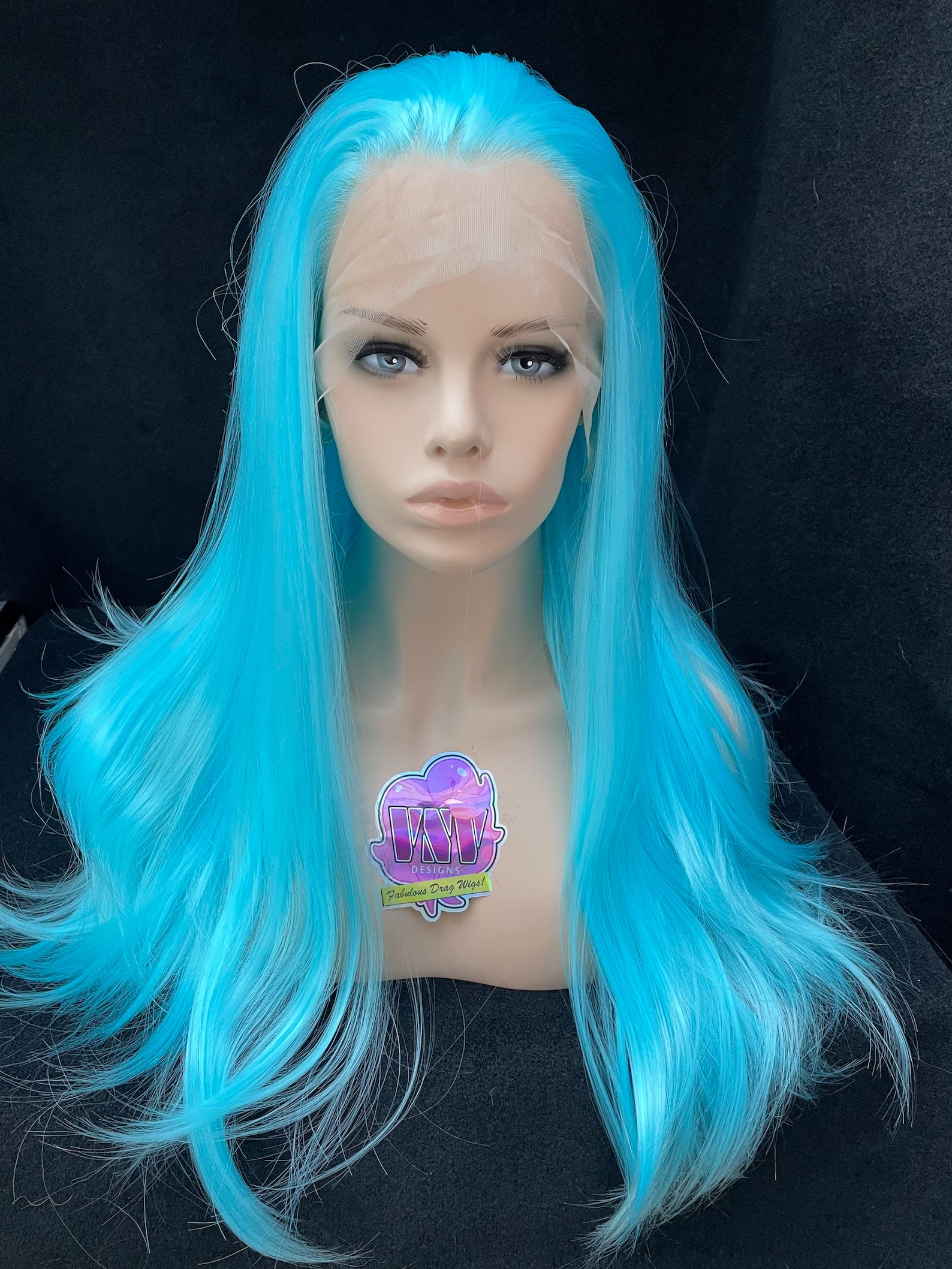 Light Blue Straight Lace Front Wig - Etsy