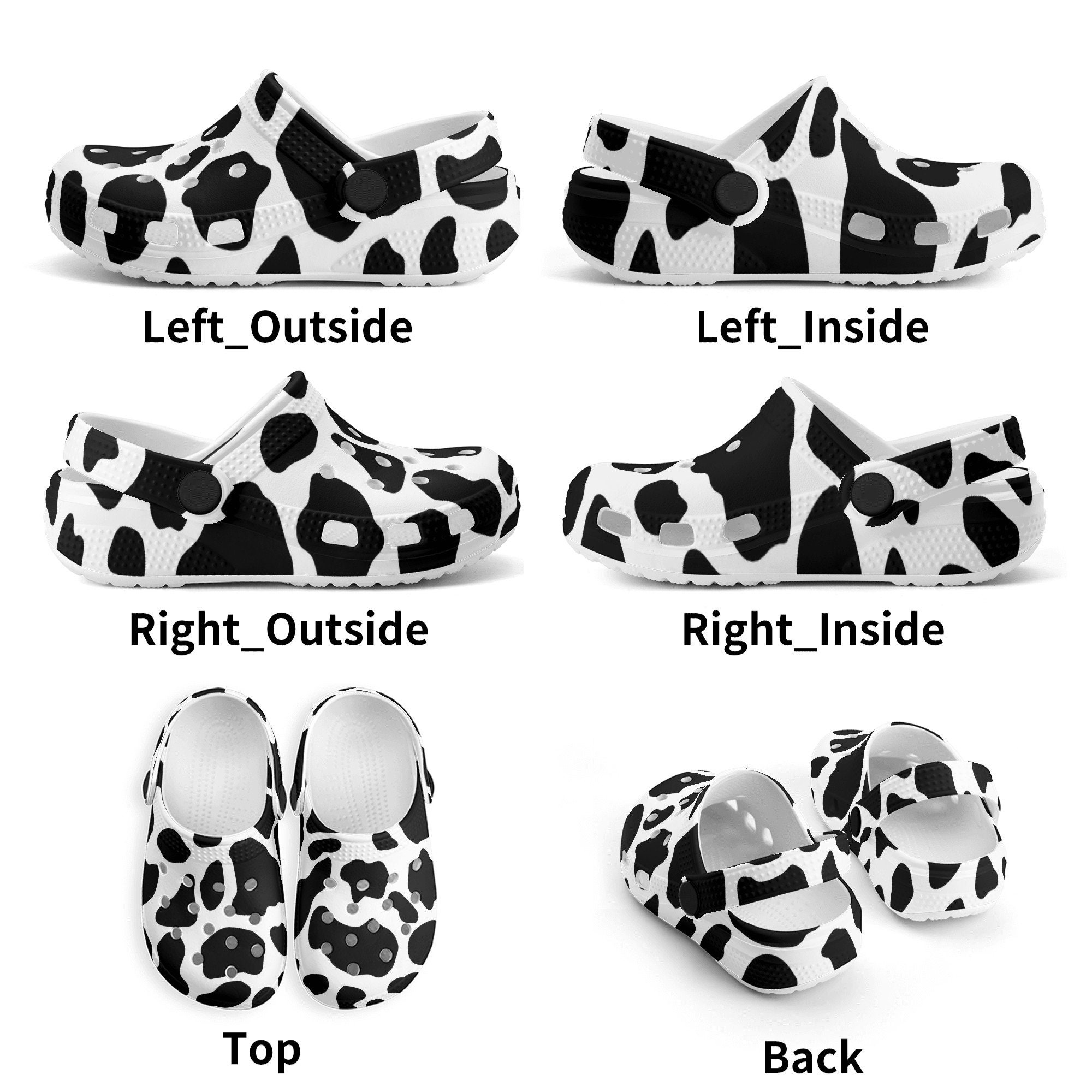 Kid's Cow Print Clogs - Etsy