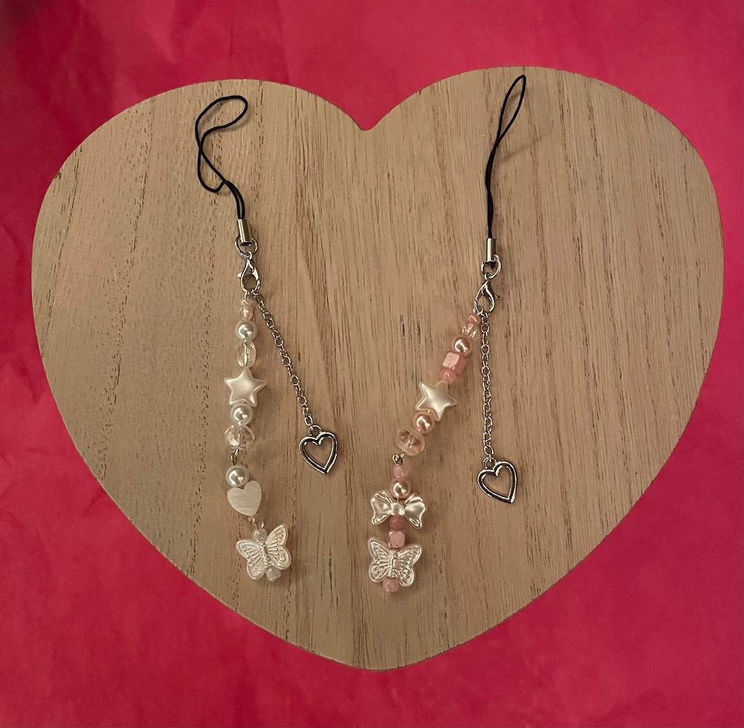 Matching Pink and White Phone Chains! - Etsy
