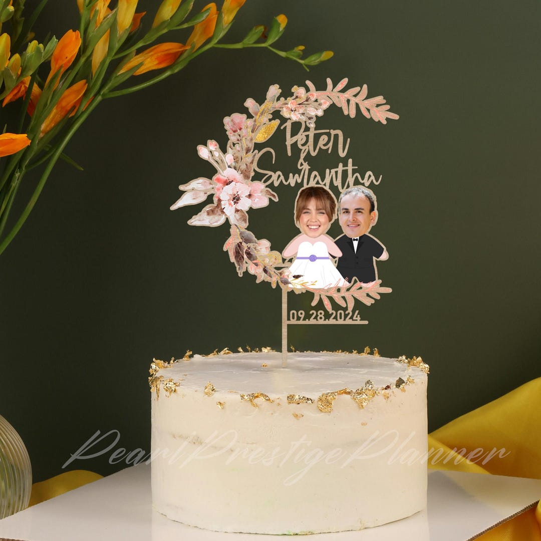 Funny Wedding Cake Topper, Custom Face Cake Topper, Photo Cake Topper ...