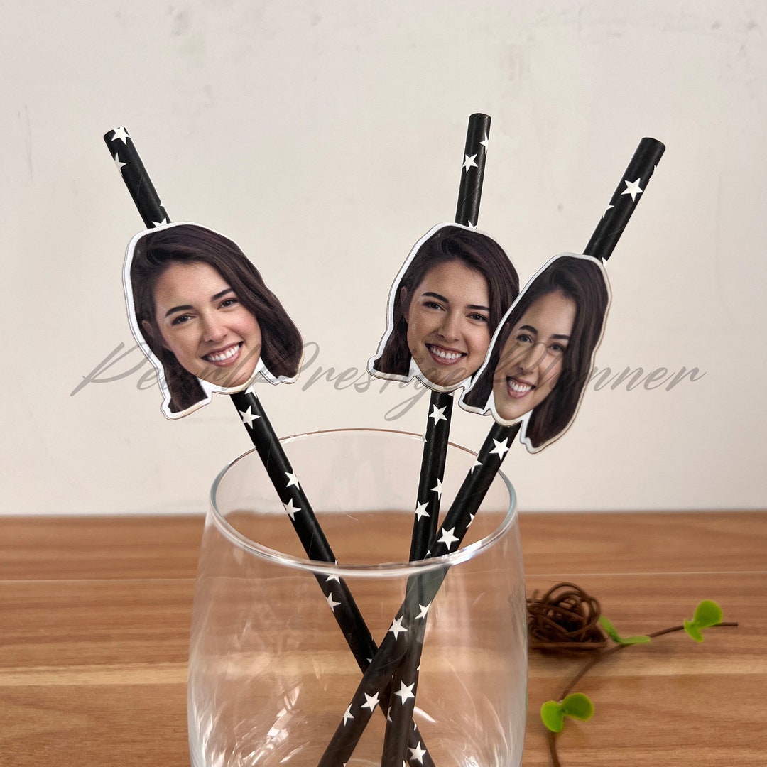 Custom Funny Face Straw, Photo Paper Straw, Birthday Straws ...