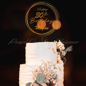 Personalized Acrylic Birthday Cake Topper, Birthday Cake Sign, Happy ...