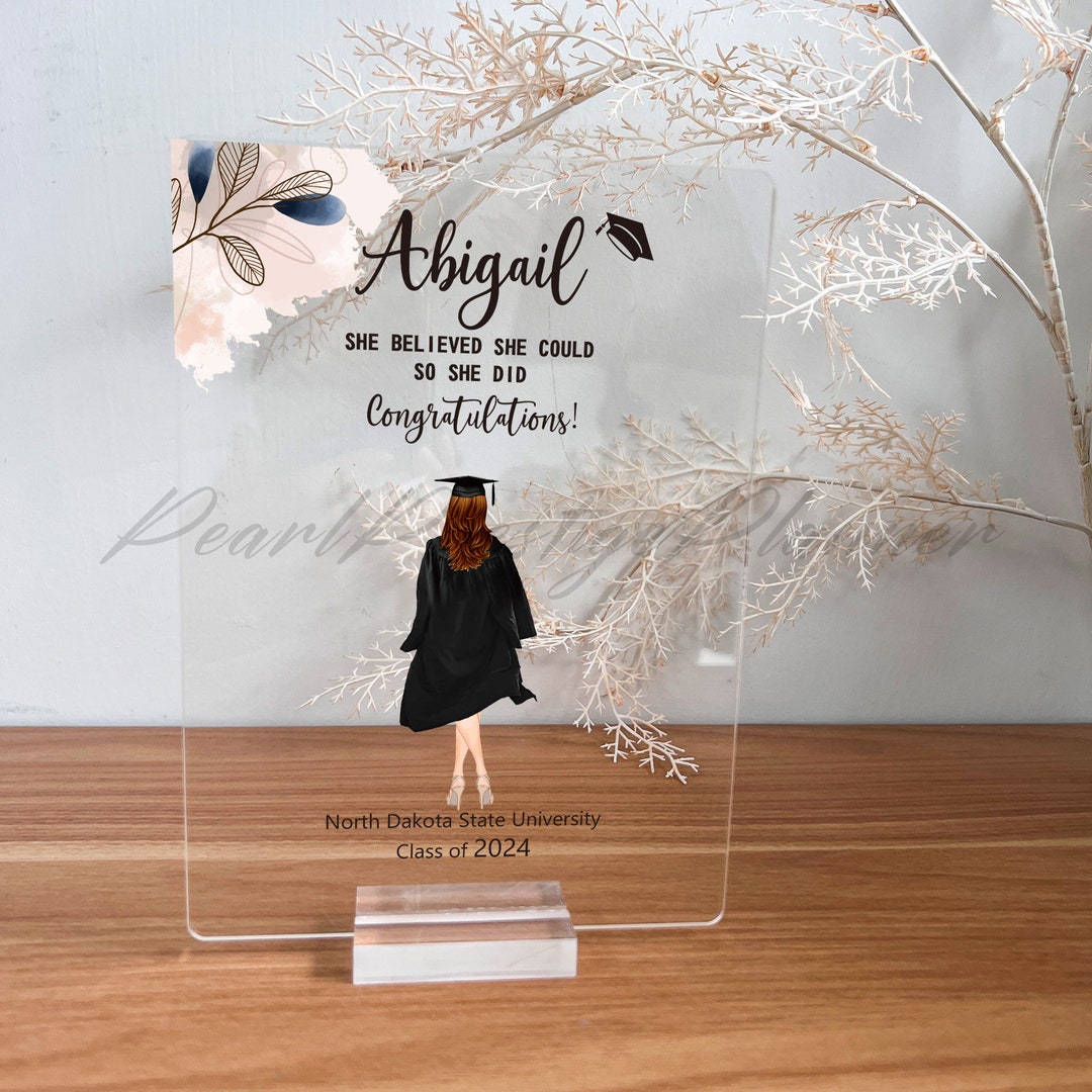 Personalized Graduation Acrylic Plaque, 2024 Graduation Gift for Her ...