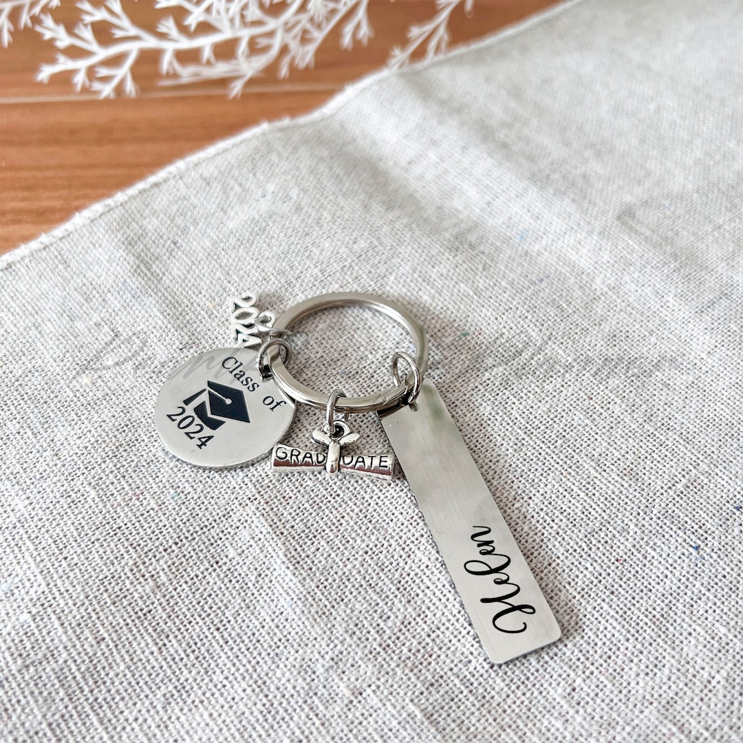 Personalized Graduation Keychain, Graduation Stainless Steel Keyring ...