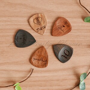 Personalized Wooden Guitar Pick, Handmade Wood Guitar Pick, Gift for ...