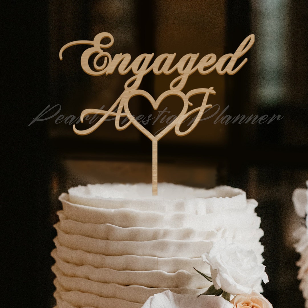 Initial Cake Topper Engagement Cake Sign Wedding Party - Etsy