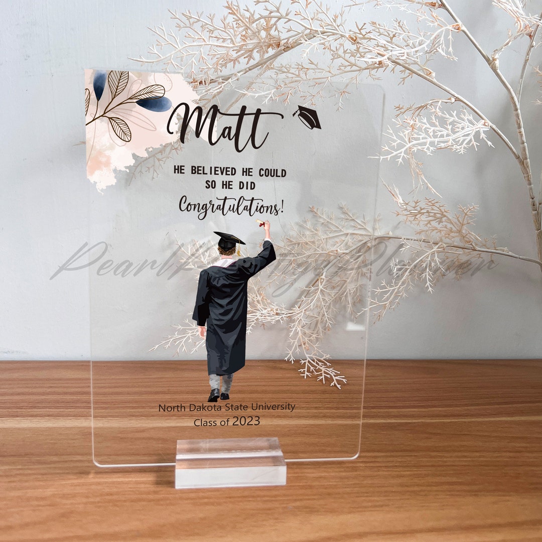 Personalized Graduation Plaque, Class of 2024 Gifts for Him, College ...