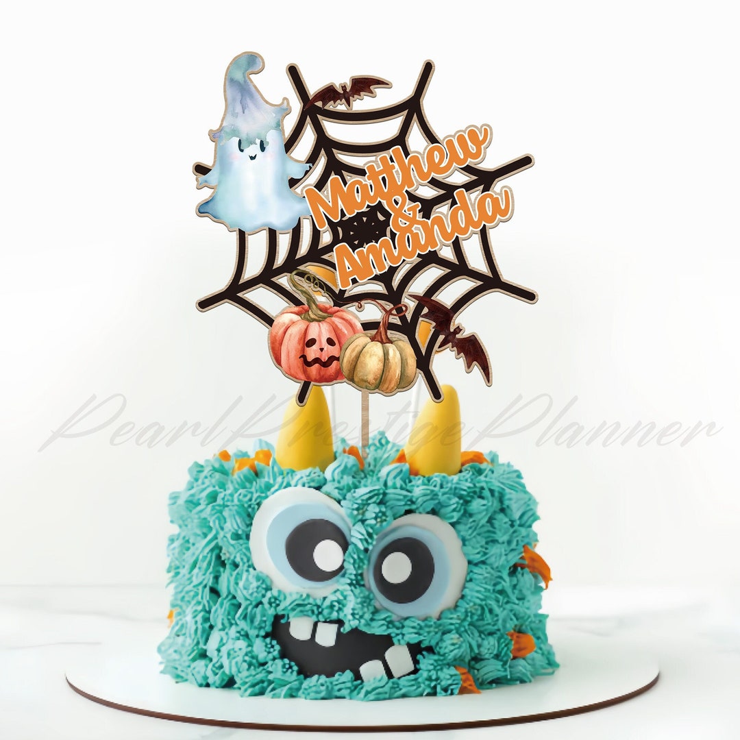 Personalized Spooky Cake Topper Custom Name Halloween Party - Etsy