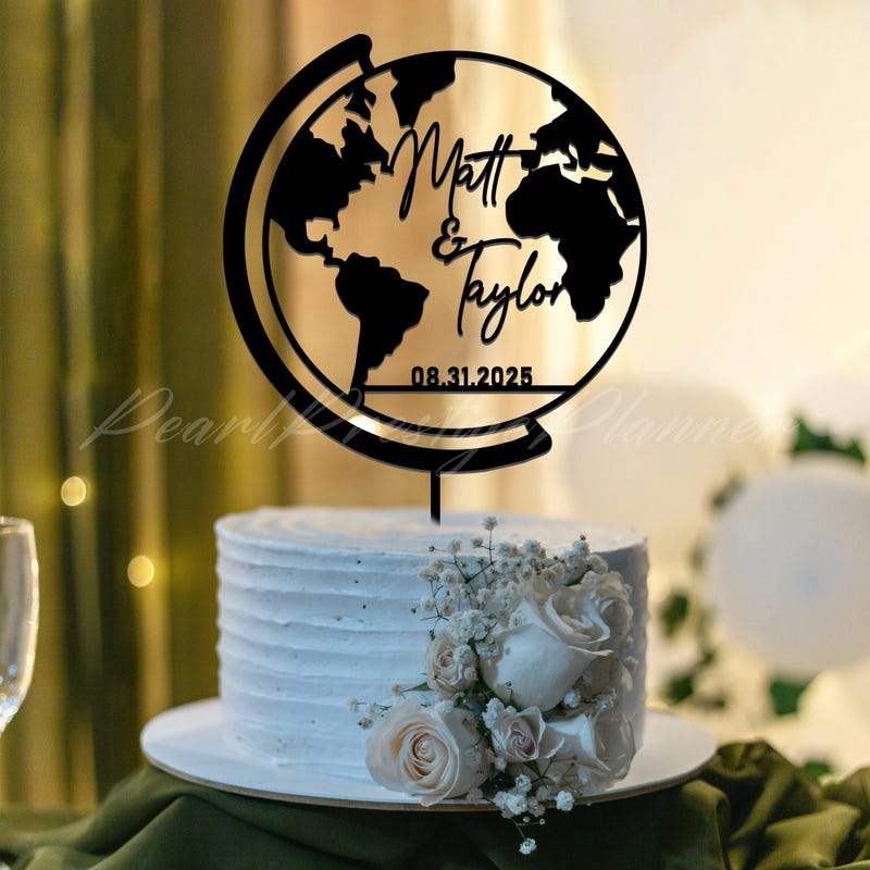 Enameled Globe Cake Topper - Etsy New Zealand