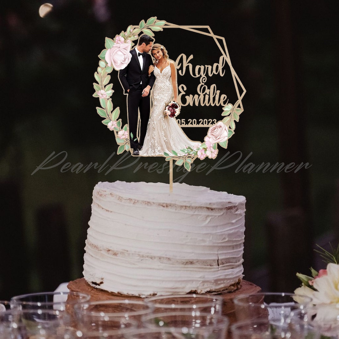 Couple Portrait Cake Topper, Design Your Own Cake Topper, Custom Text ...