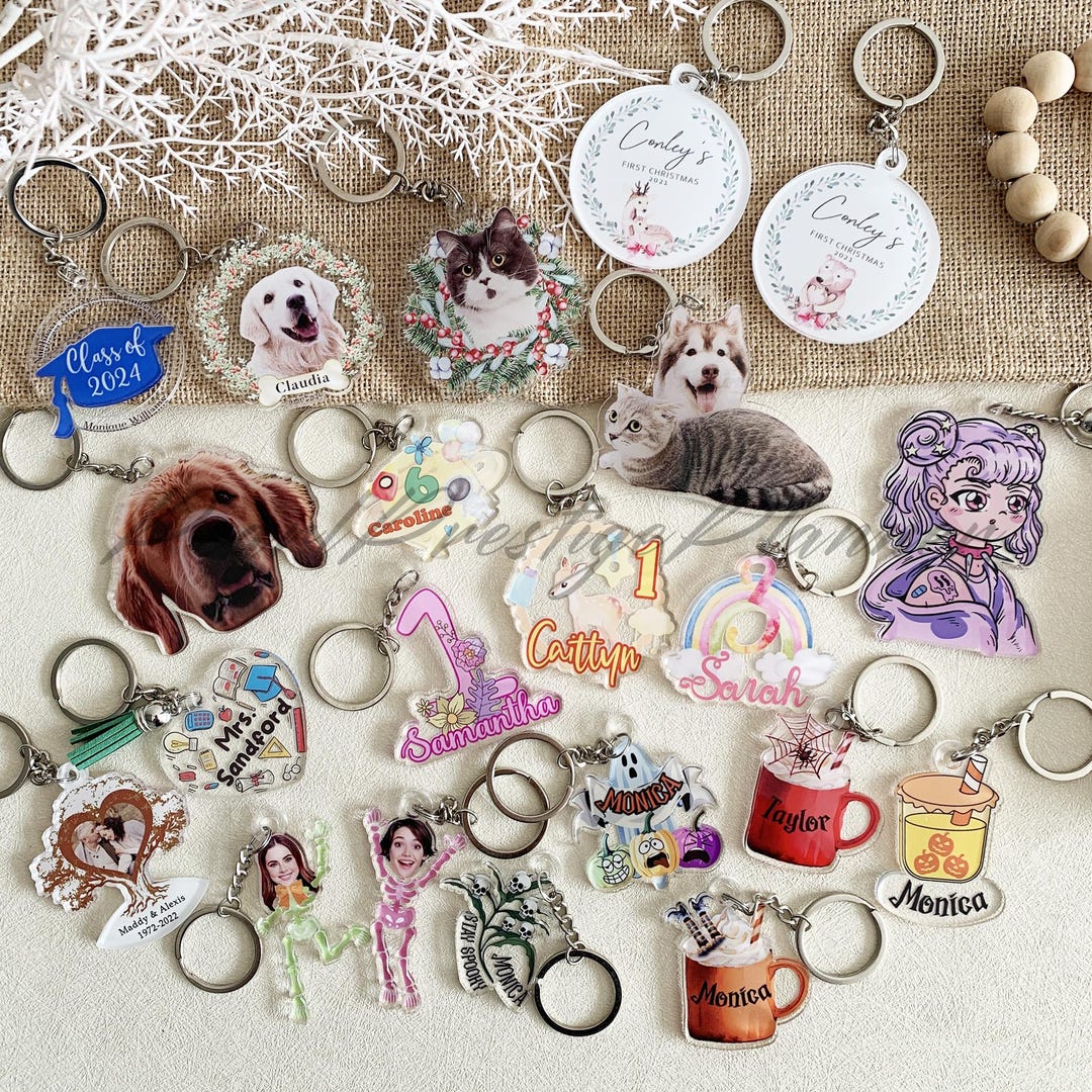 DIY Your Own Keychain, Personalized Pet Portrait Keyring, Custom ...