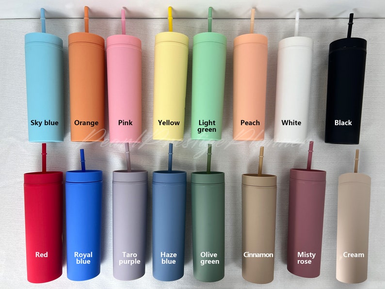 Personalized Colorful Matte Tumbler With Lid Custom 16oz - Etsy