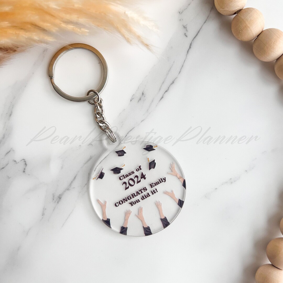 Personalized Graduation Keychain, Custom Name Key Holder, You Did It ...