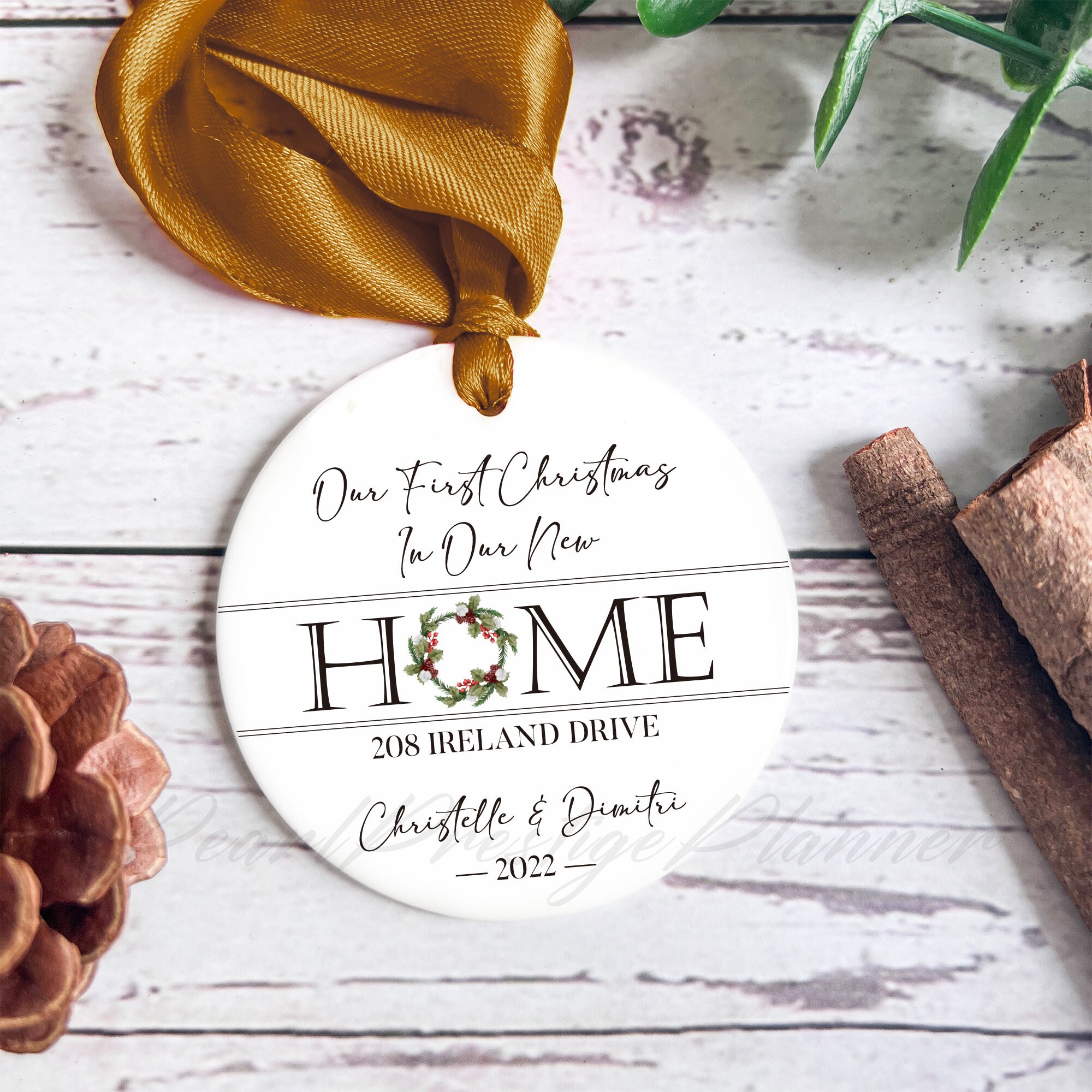 Custom New House First Christmas Ornament, House Warming Gift Ornament ...