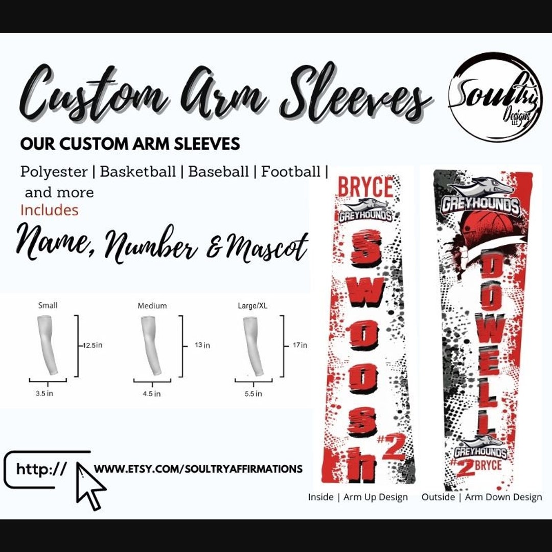 Personalized Arm Sleeve |custom Arm Sleeves | Basketball Gifts ...