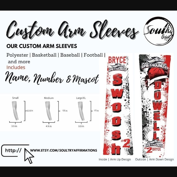 Personalized Arm Sleeve Custom Arm Sleeves Basketball Gifts | Etsy