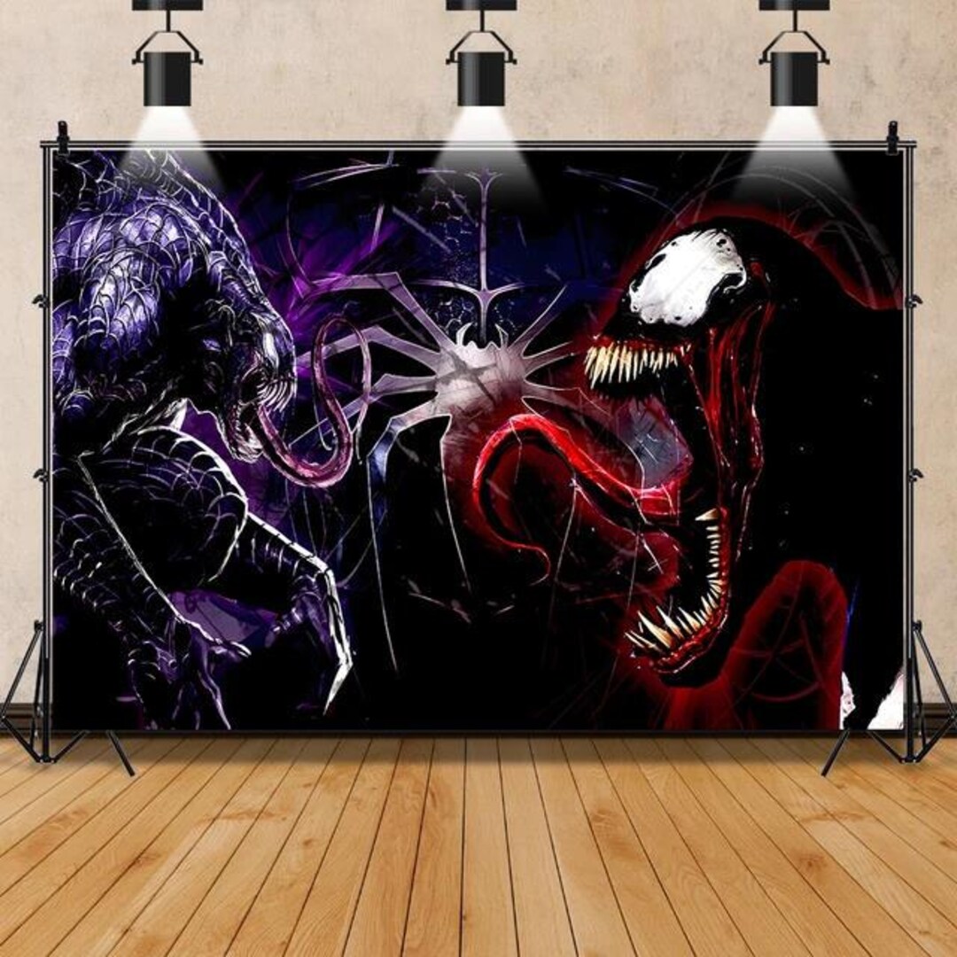 Venom Birthday Backdrop: Superhero Party Decoration, Photo Booth Prop ...