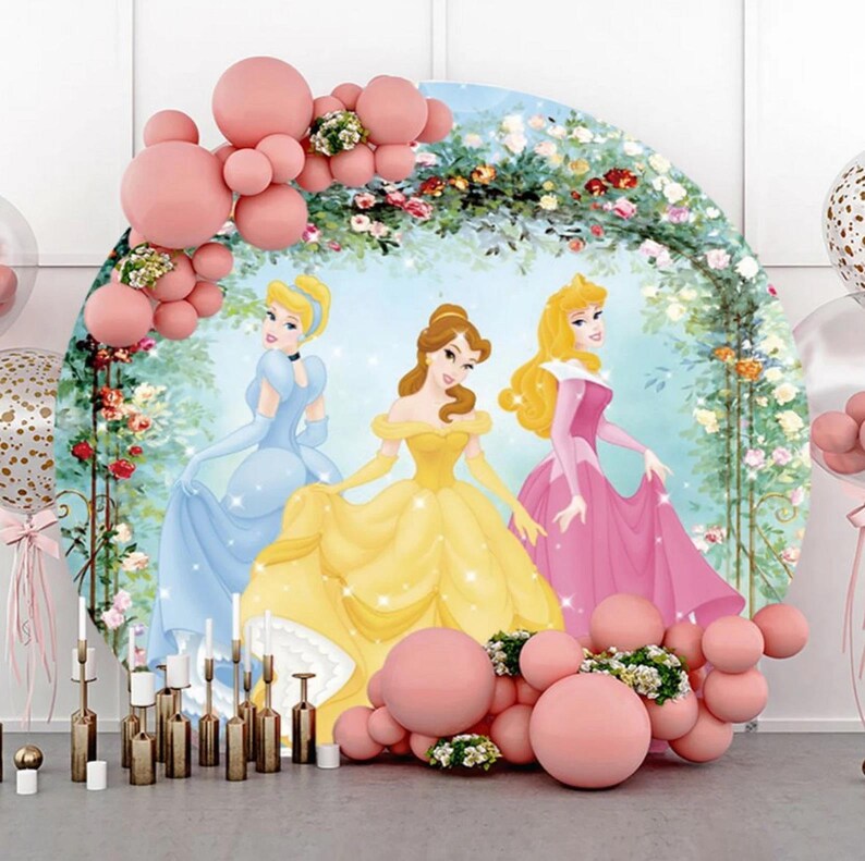 Princess Barbie Round Backdrop Circle Pink Wedding Photo - Etsy