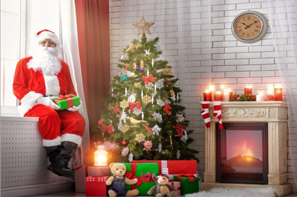 Santa Claus, Merry Christmas Backdrop, for Photograph, Background Cloth ...