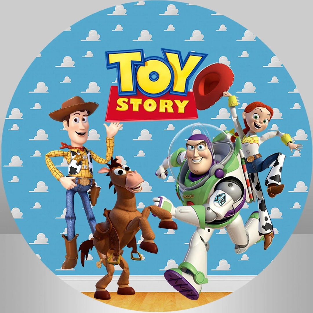 Toy Story Round Backdrop Kids Photo Background Birthday Party Backdrop ...