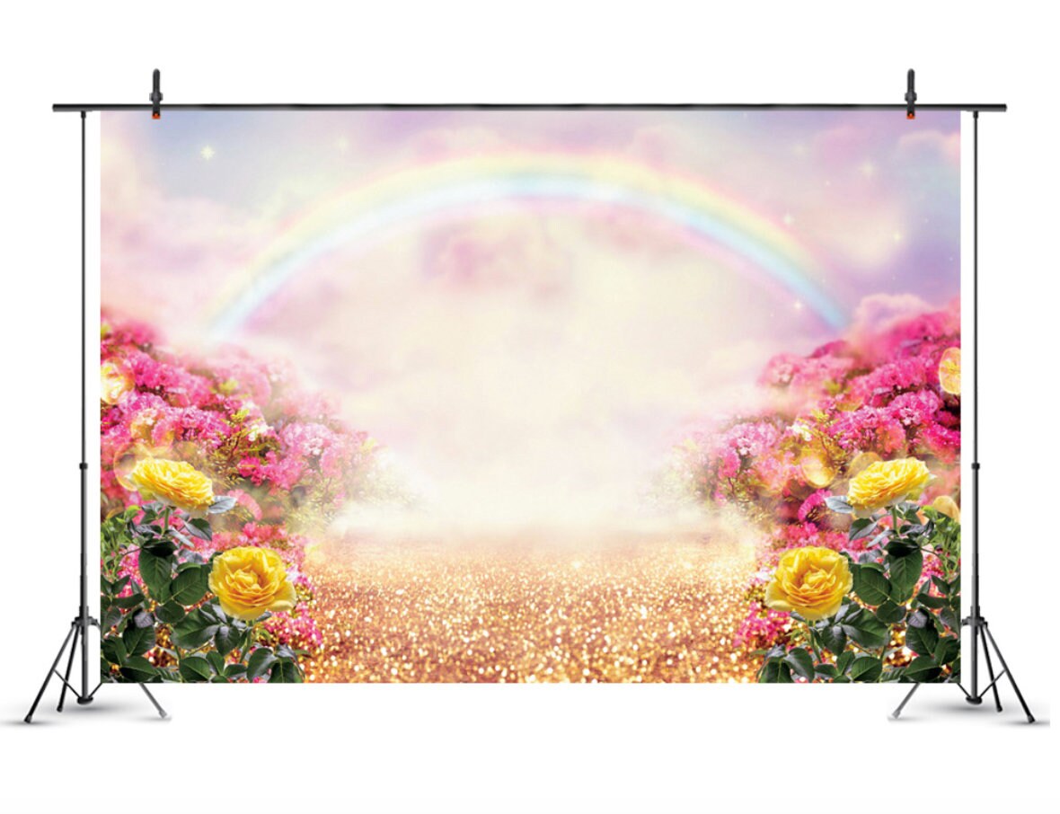 Dream Flower Wedding Wall, Rainbow Backdrop, Flower Photograph ...