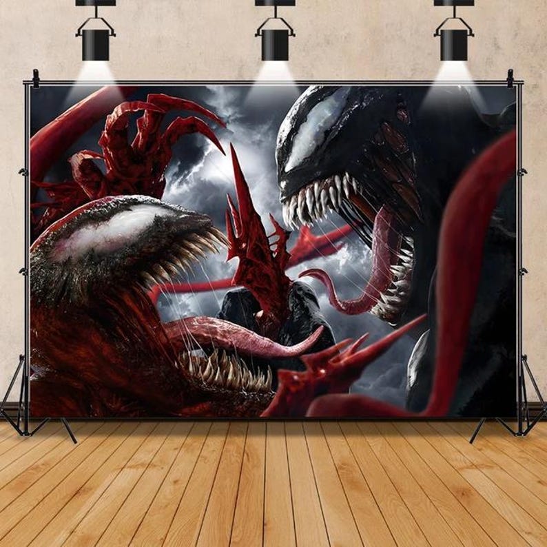 Venom Birthday Backdrop: Superhero Party Decoration, Photo Booth Prop ...