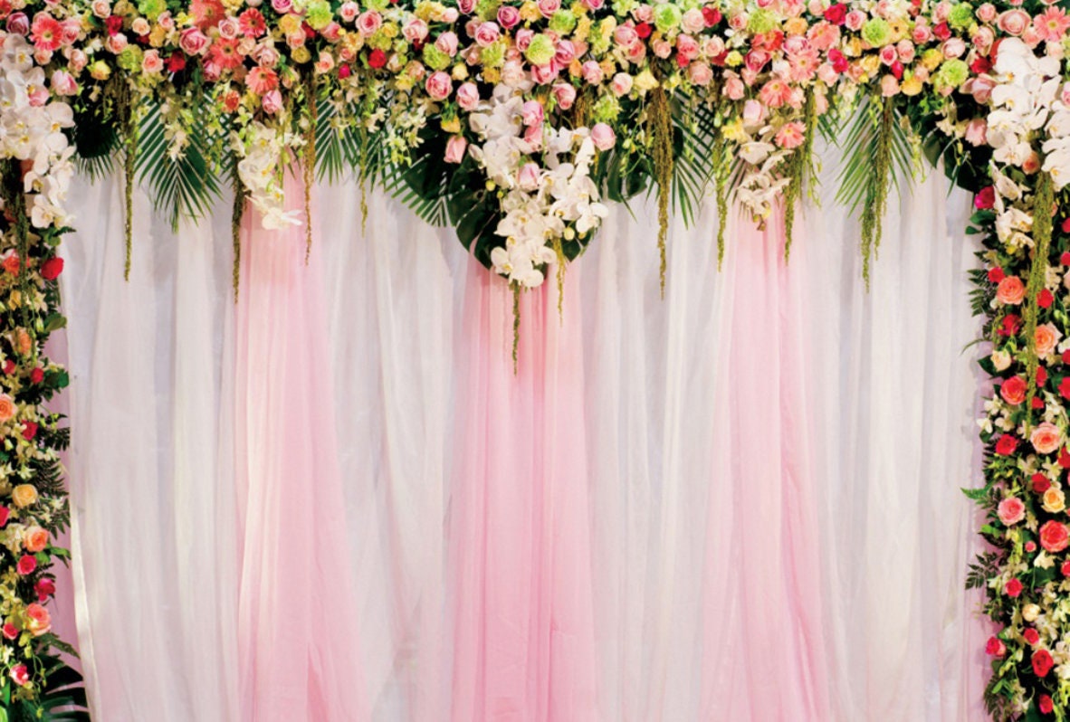 Romantic Wedding Wall Wedding Backdrop Flower Photograph Background ...