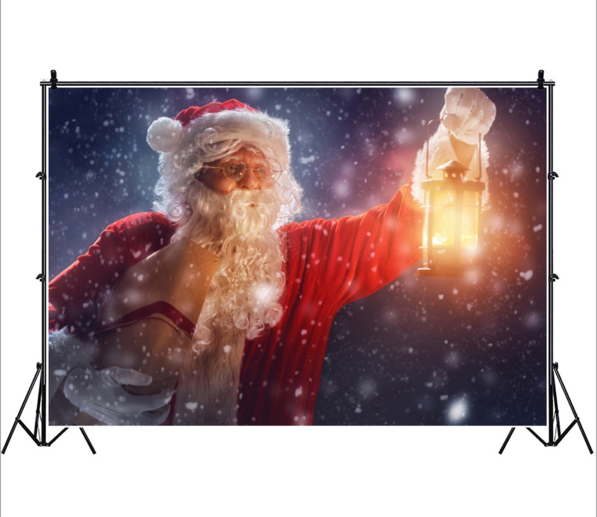 Santa Claus, Merry Christmas Backdrop, for Photograph, Background Cloth ...