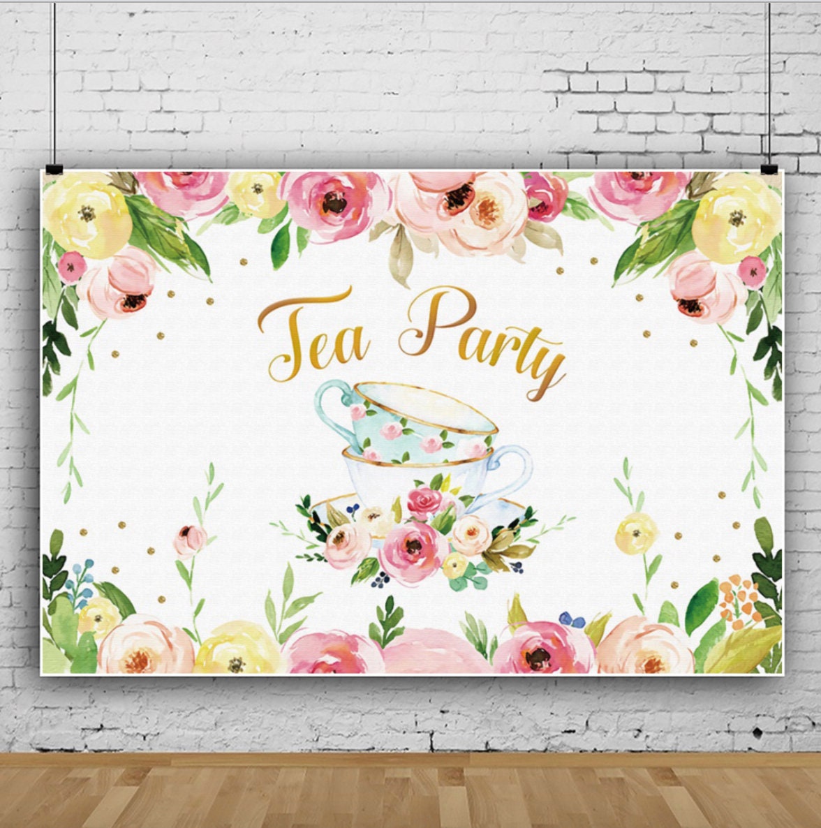 Tea Party Backdrop,flower Photograph Backdrop,babyshower Backdrop ...