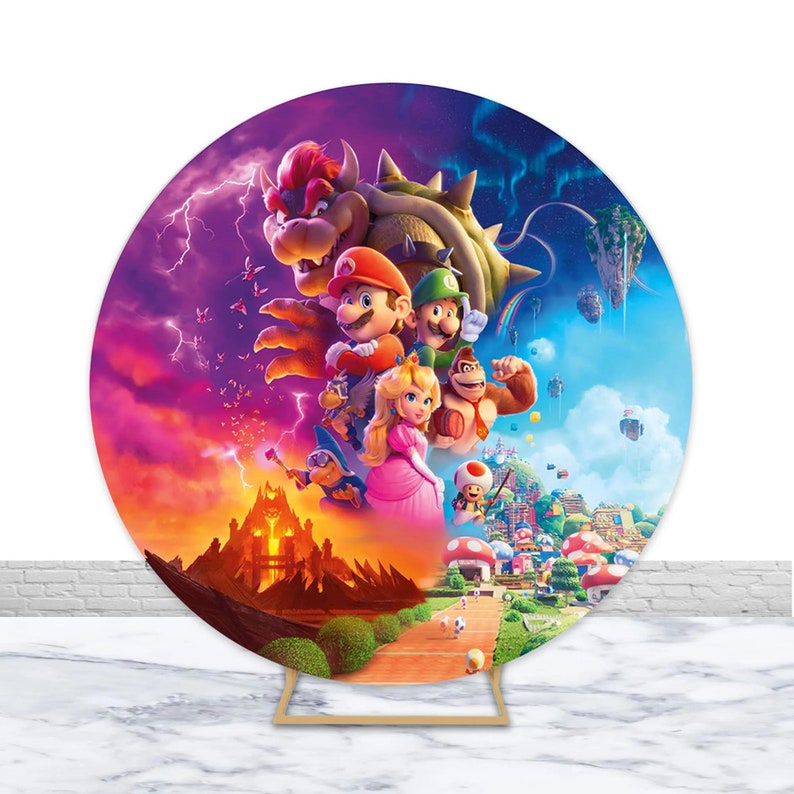 Christmas Gifts Super Mario Bros Backdrop Round Covers Kids Boys ...