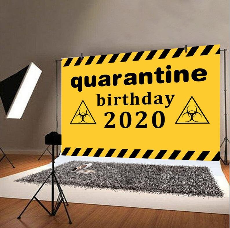 Quarantine Birthday Photograph Backdrop, Background Cloth for ...