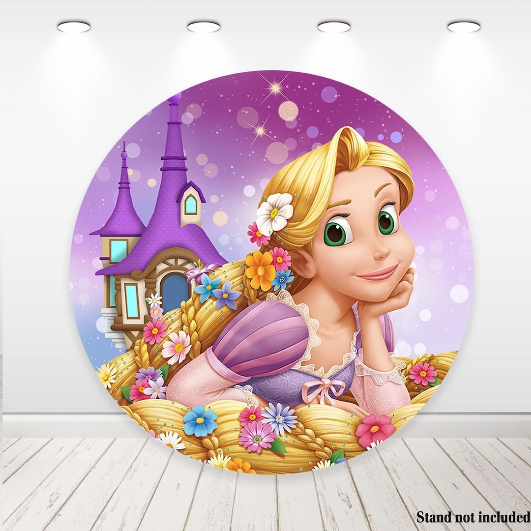 Rapunzel Round Backdrop: Tangled Birthday Party Photo Background - Etsy