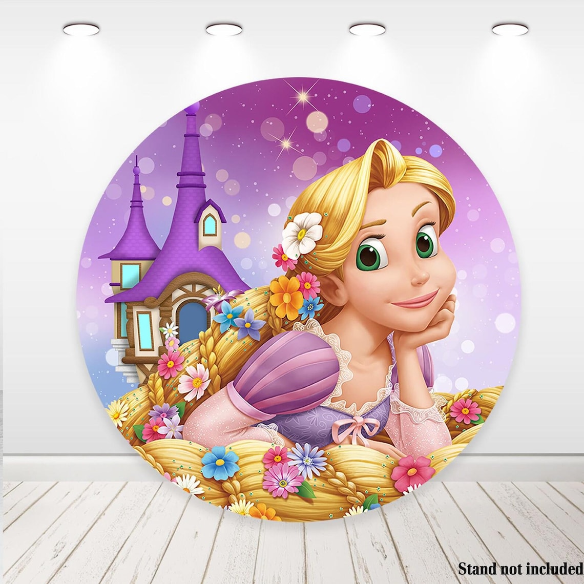 Rapunzel Tangled Round Backdrop Pink Wedding Photo Background Birthday ...