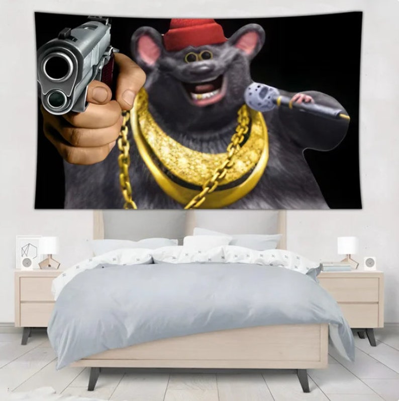 Biggie Cheese Meme Funny Tapestry Kawaii Anime Mouse Tapestry - Etsy